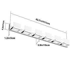 Tipace Modern 6 Lights LED Vanity Light for Bathroom Up and Down Chrome Bathroom Wall Light Fixtures Over Mirror(White Light 6000K)