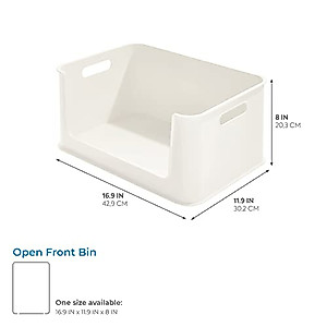 iDesign Recycled Plastic Large Storage Handles, Open Front Bin