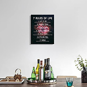 Creoate Inspirational Wall Art - 7 Rules of Life Motivational Quotes Poster Wrapped Canvas Print Artwork for Home Office Wall Decor…