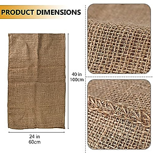 HAMBOLY 5 Packs Large Burlap Bags 24" x 40" Potato Sacks Reusable Storage Bags Races Game Bags