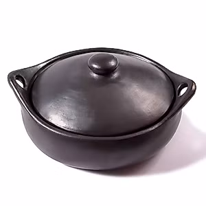 Ancient Cookware Oval Chamba Clay Casserole, Small, 2.5 Quarts