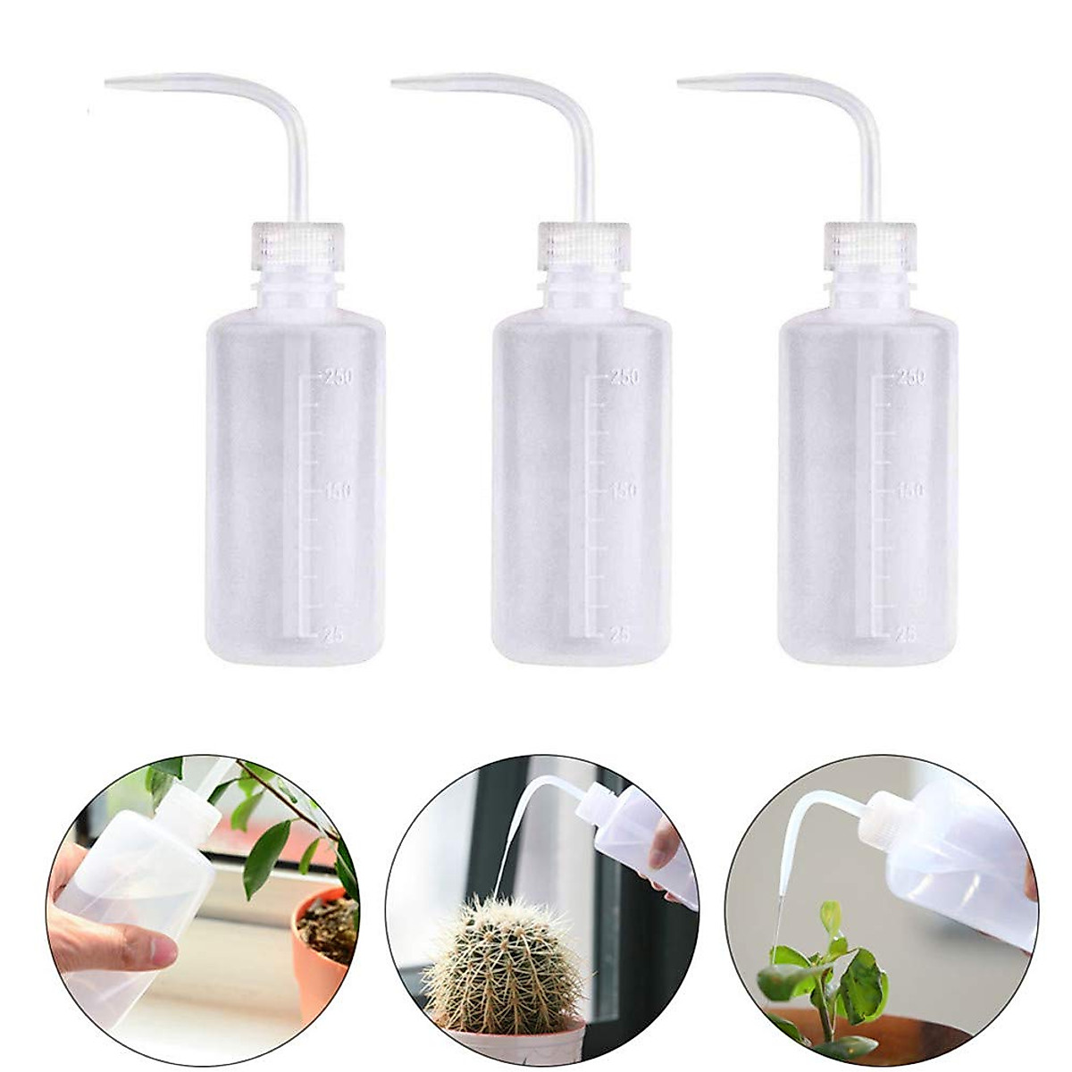 DADIWEY Safety Wash Bottle, LDPE Plastic Squeeze Bottle for Medical Label, Lab, Chemical, 250ml 8oz (3 Pack)