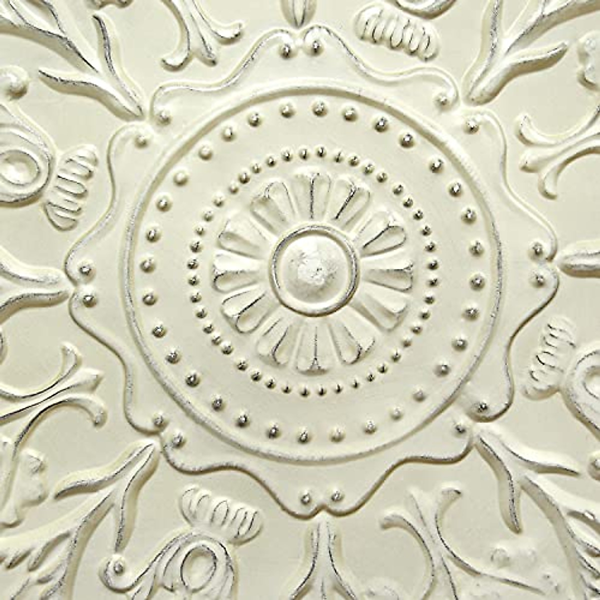 Stratton Home Decor -- Dropship, us home, SUHQX S03354 Stratton Home Decor Shabby White Medallion Wall Decor Shabby Medallion Wall Decor,White, 27.00" x 1.18"