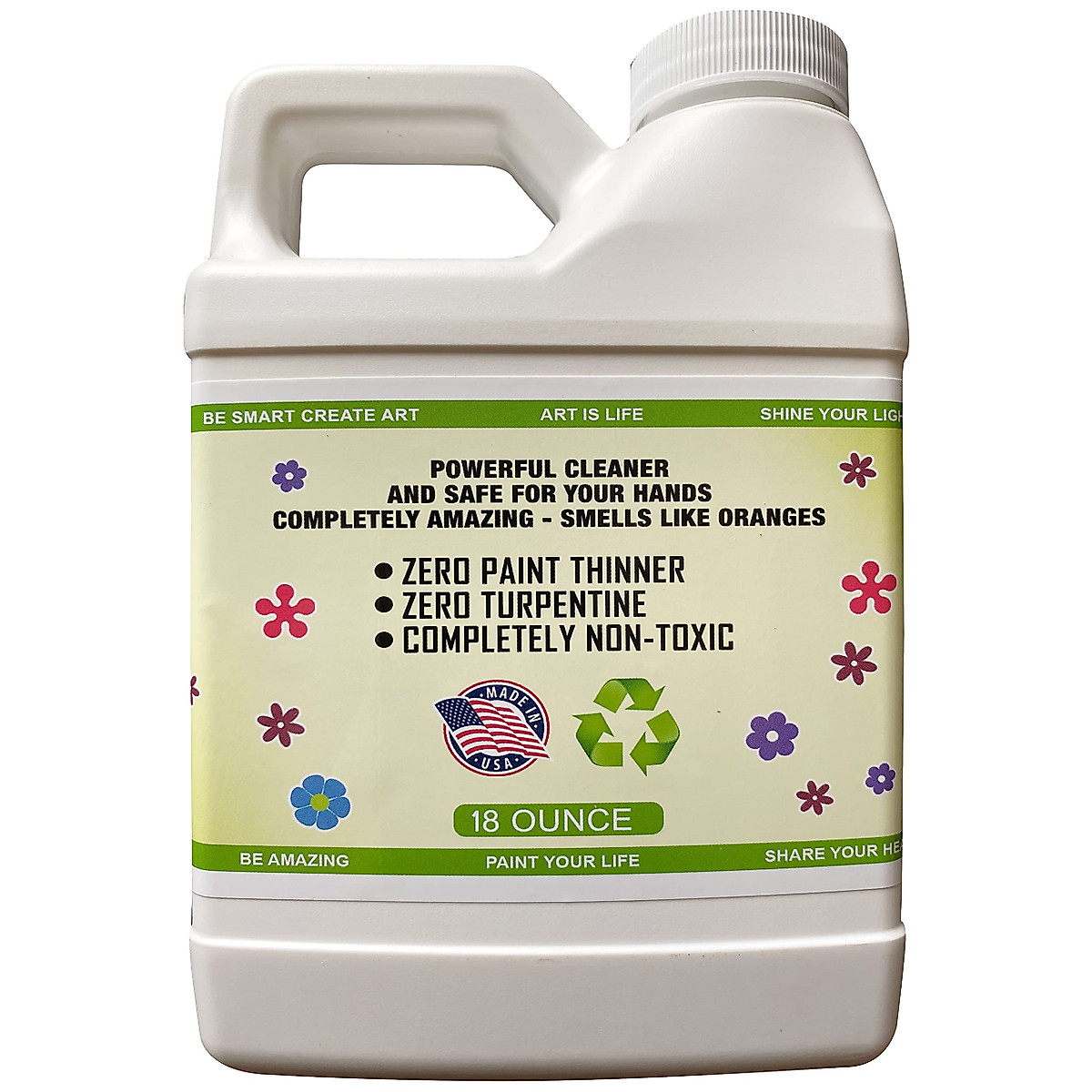 Green Piece® Paint Brush Cleaner and Restorer for Art Paint Brushes - 100% Natural - Non-Toxic - Wet or Dry Paint - No Chemicals - Oil or Acrylic Paints, Wood and Metal - Amazing Power - 18 Oz