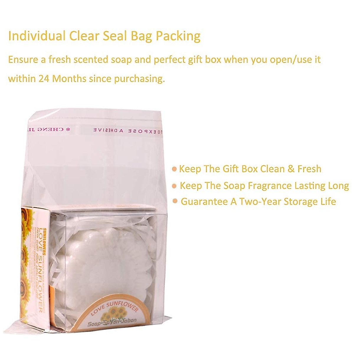 AIXIANG 24 Pack Sunflower Style Soap Favors, Wedding Party Favors for Guests, Bridal Shower Party Favors, Mothers Day Gifts Soaps, Housewarming Favors, Baby Shower Favors