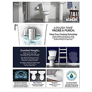 Kohler K-5296-RA-96 Highline Classic Comfort Height Toilet, Biscuit
