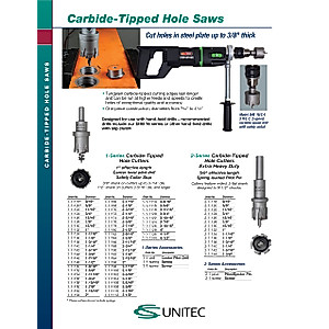 CS Unitec 2-Series Professional-Grade Tungsten Carbide-Tipped Hole-Saw for Metal 1-1/16" (2-1-134)