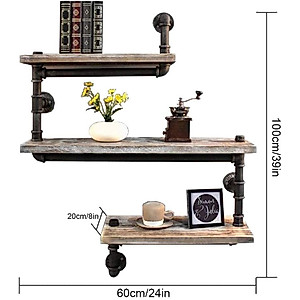 TJLSS Living Room Shelf - Hanging Cube Floating Shelves Vintage Floating Shelves, Retro Wall Shelf, Bathroom Organizer, Industrial Storage Rack