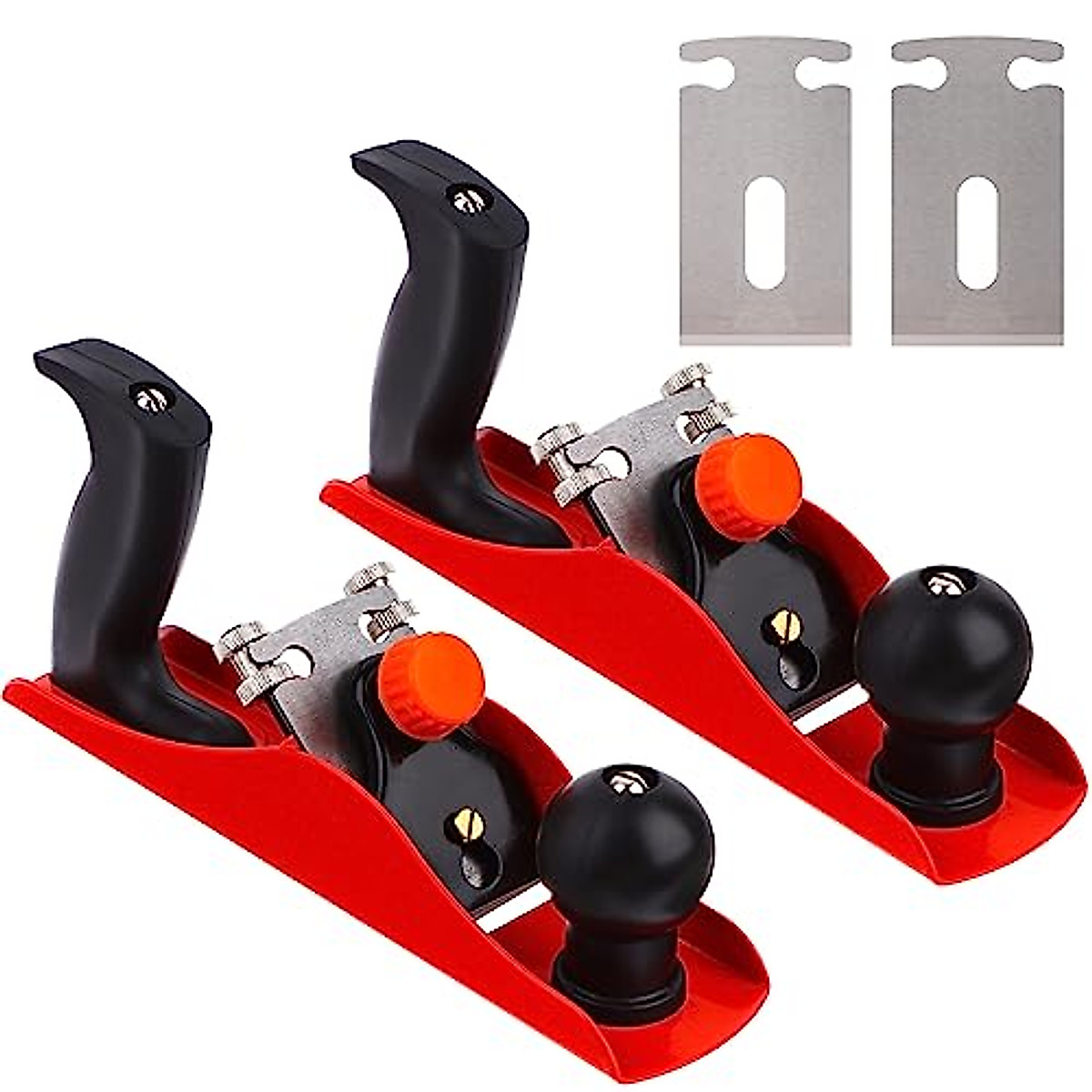 2 Pcs Hand Planer with Replacement Blade for Woodworking, No. 4 Adjustable Wood Planer, 2 Inch Bench Plane Jointer Plane for DIY Door Installation