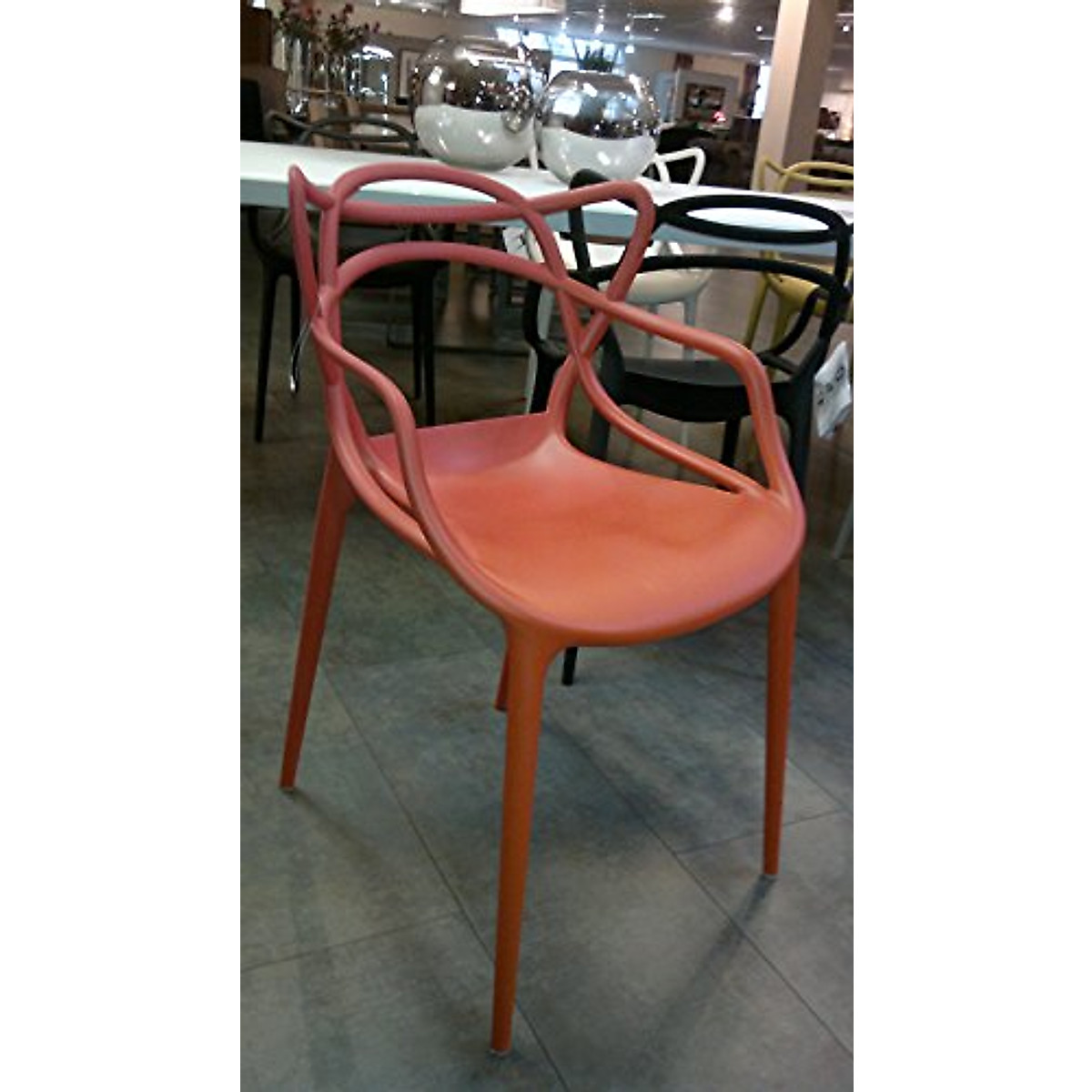 2xhome - Dining Room Chair - Red - Modern Contemporary Designer Designed Popular Home Office Work Indoor Outdoor Armchair Living Family Room Kitchen