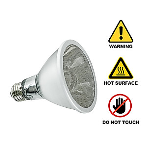 REPTI ZOO Reptile Basking Heat Lamp Bulb, 50W Splashproof Energy Saving Deep Heater Non-Luminous Carbon Infrared Heat Bulb for Reptile Amphibians