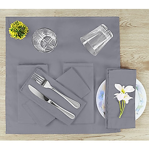 Utopia Kitchen Charcoal Cloth Napkins [12 Pack, 18x18 Inch] Cotton Blend Washable and Reusable Table Dinner Napkins for Hotel, Lunch, Restaurant, Weddings, Event and Parties