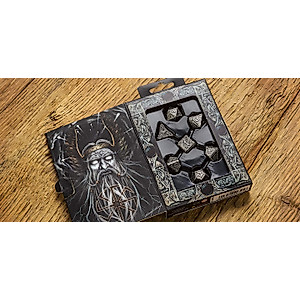 Q Workshop Metal Mythical 7 Polyhedral Ornamented Dice Set