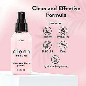Cleen Beauty Coconut Water Hibiscus Glow Mist | Coconut Water Face Mist with Hibiscus Extract | Coconut Water Facial Mist Spray | Facial Spray Mist - Paraben Free | Coconut Water Spray (4.4 Fl Oz)
