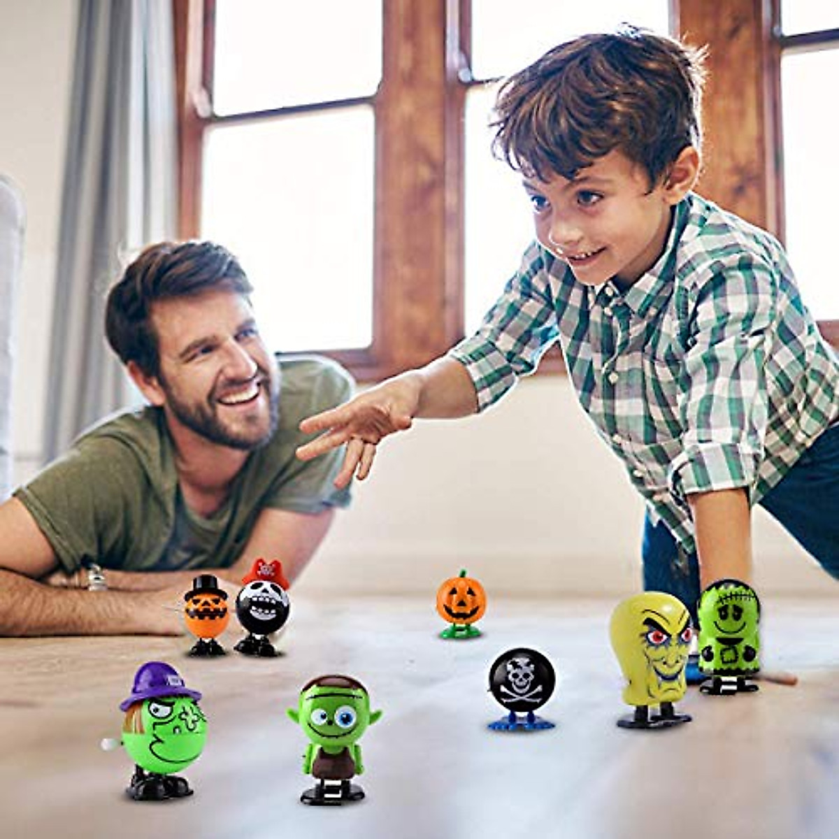 AnNido Halloween Wind Up Toys, 18PCS Assorted Wind-Up Toys for Kids Party Favors, Happy Halloween Goody Bag Fillers, Preschool Clockwork Toys Supplies for Kids, Boys & Girls