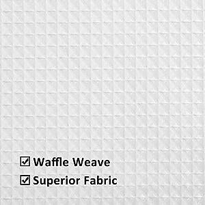 ALYVIA SPRING Waffle Weave Shower Curtain with Snap-in Fabric Liner & Hooks Set: Hotel Style & Top Sheer Window, Double Layers & Machine Washable for Easy Clean, 71x72, White