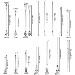 16 Pieces Stainless Steel Lab Spatula Micro Scoop Tweezers Set Laboratory Sampling Spoon Mixing Spatula for Powders