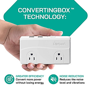 LiteFuze 200W Travel Compact Voltage 220V 50hz to 110V 60Hz Converter - for Clippers, Shavers, Trimmers - EU AU UK Adapter