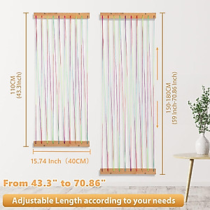 PHOENANCEE Stuff Animal Organizer for Plushies,Stuffed Animal Storage Wall,Plush Toys Holder Net Zoo for Kids Nursery Playroom Bedroom,Save Space,Length Adjustable,Upgraded,2 Pack(Natural Wood)