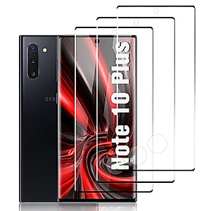 LETANG [3 Pack] Galaxy Note 10 Plus 5G Screen Protector Tempered Glass, Fingerprint Unlock Support 9H Hardness 3D Curved Full Coverage, Screen Glass HD Film for Samsung Galaxy Note 10 Plus(6.8 inch)
