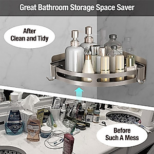 Boltra Shower Corner Shelves Caddy 2Pcs Shower Caddy Shelf Wall Mounted Bathroom Organizer Rack, No Drilling, Aluminium Storage Organizer for Bathroom, Kitchen