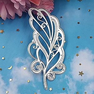 LZBRDY Floral Feather Embossing Metal Cutting Dies for Card Making Scrapbooking Birthday Thanksgiving Christmas Craft Die Cuts Stencil