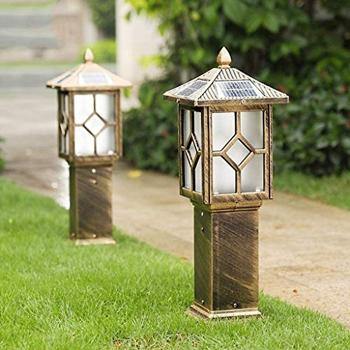 SPNEC Solar Lawn Lamp, Outdoor Waterproof Garden Lamp, Home Led Landscape Lamp, Bronze