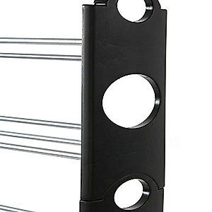 conrover 10-Tier Shoe Rack Shoes and Boots Storage Organizer 50 Pairs Shoe Rack for Entryway Closet and Bedroom Shoe Shelf Metal & Plastic Shoe Tower, Black & Silver