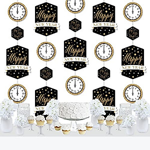 Big Dot of Happiness New Year’s Eve - Gold - New Years Eve Party DIY Dangler Backdrop - Hanging Vertical Decorations - 30 Pieces