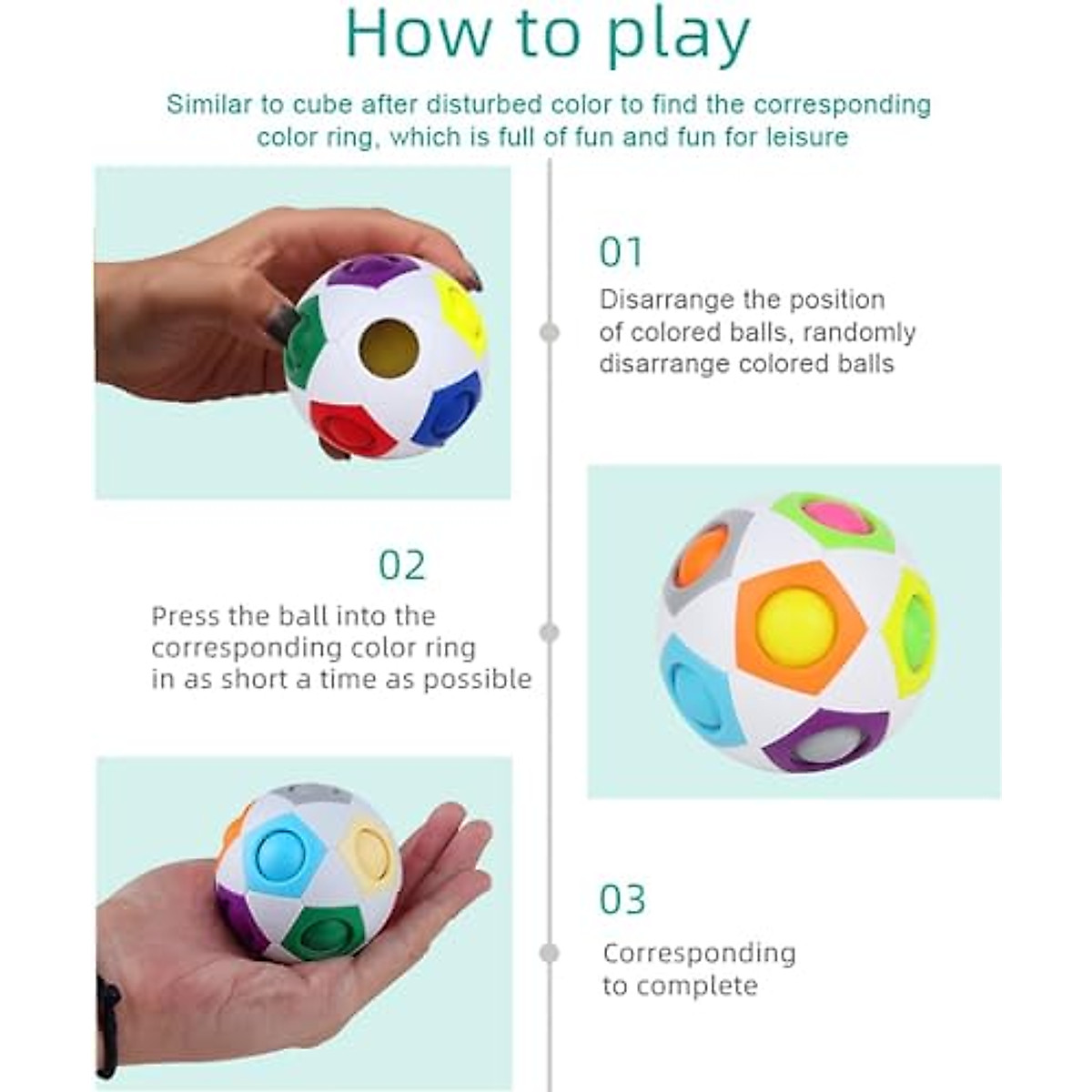 Roxenda Speed Cube Set, Speed Cube Bundle of 2x2 3x3 Pyramid Cube and Magic Rainbow Ball Smoothly Magic Cubes Collection for Kids Teens & Adults [4 Pack] (Stickerless)