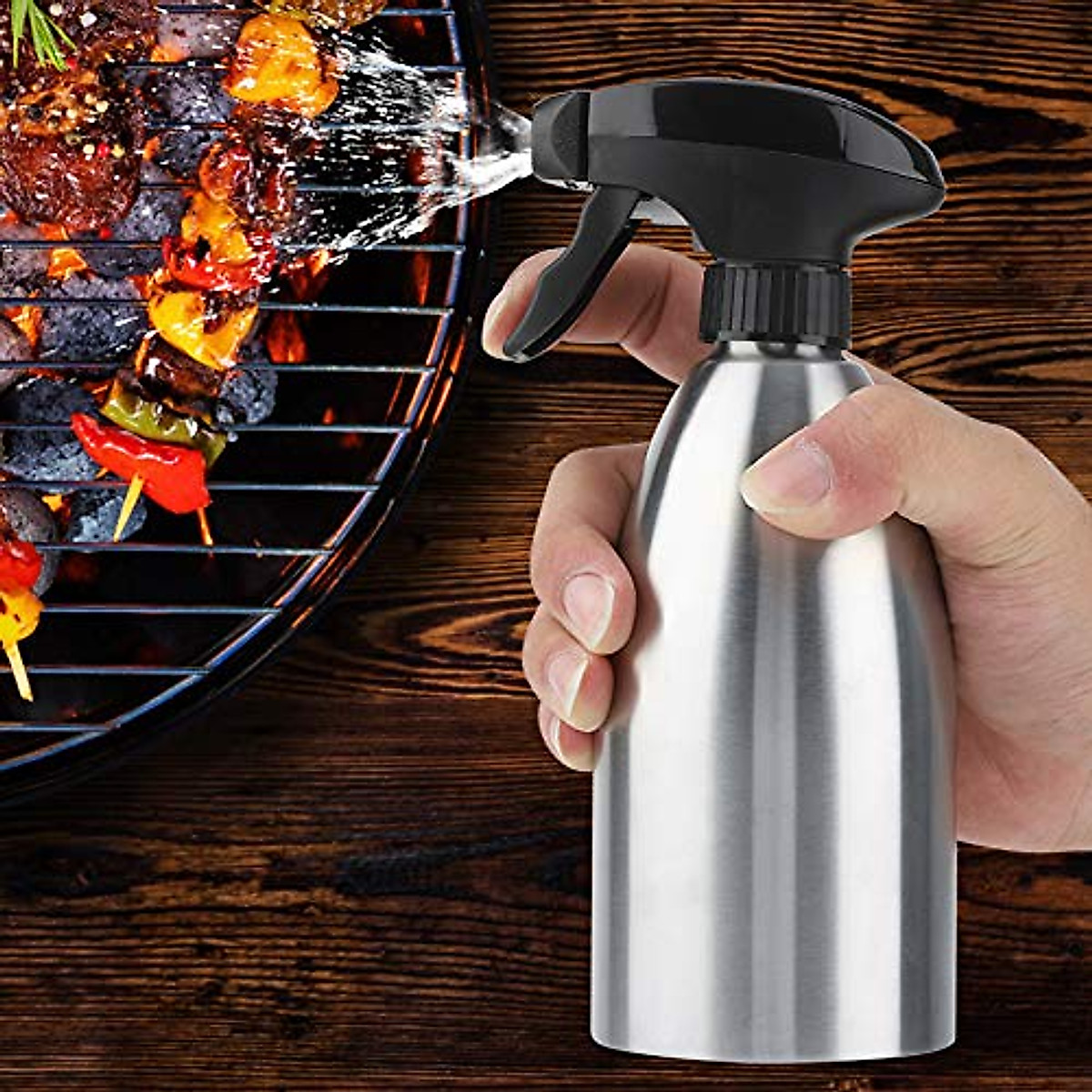 EBTOOLS Oil Sprayer for Cooking, 500ml Olive Oil Sprayer, Oil Mister, Refillable Food Grade Oil Vinegar Spritzer Sprayer Bottles for Salad, BBQ, Kitchen Baking, Roasting