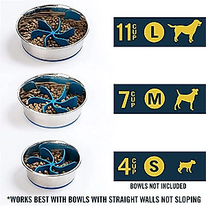 Spiral Slow Feeder Insert Slow Feeder Dog Bowls,Turn a Dog Bowl or Dog Dish into a Dog Bowl Slow Feeder (Alternative to Dog Puzzle Feeder, Lick Mat,Dog Slow Feeder to Slow Down Eating