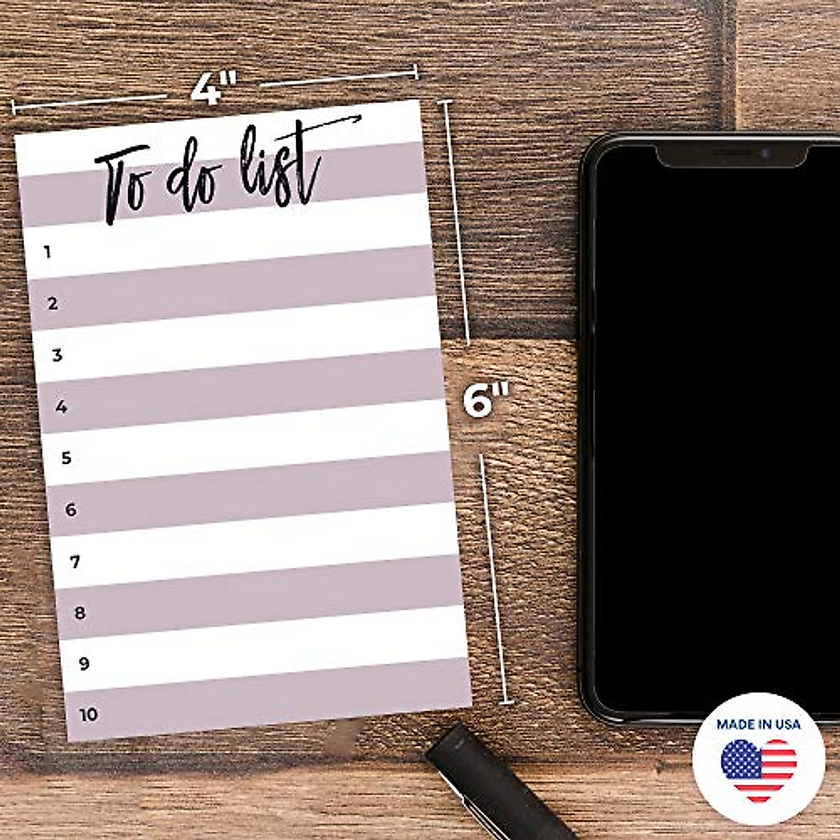 Small to-Do List Notepad, Large Sticky Notes, Lilac, 50 Pages, 4x6" by DAILY RITMO