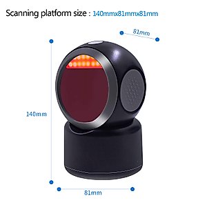 2D Desktop Barcode Scanner.Omnidirectional Hands-Free Barcode Reader. with Automatic Sensing Scanning QR Screen Scanning Platform Scanner for Warehouse, Supermarket, Retail Store, Bookstore Pos System