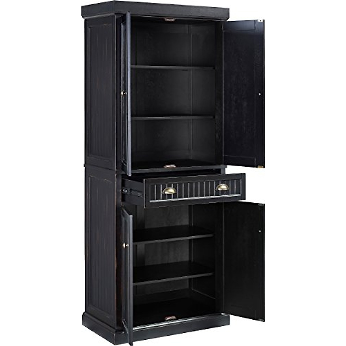 Crosley Furniture Seaside Kitchen Pantry Cabinet - Distressed Black