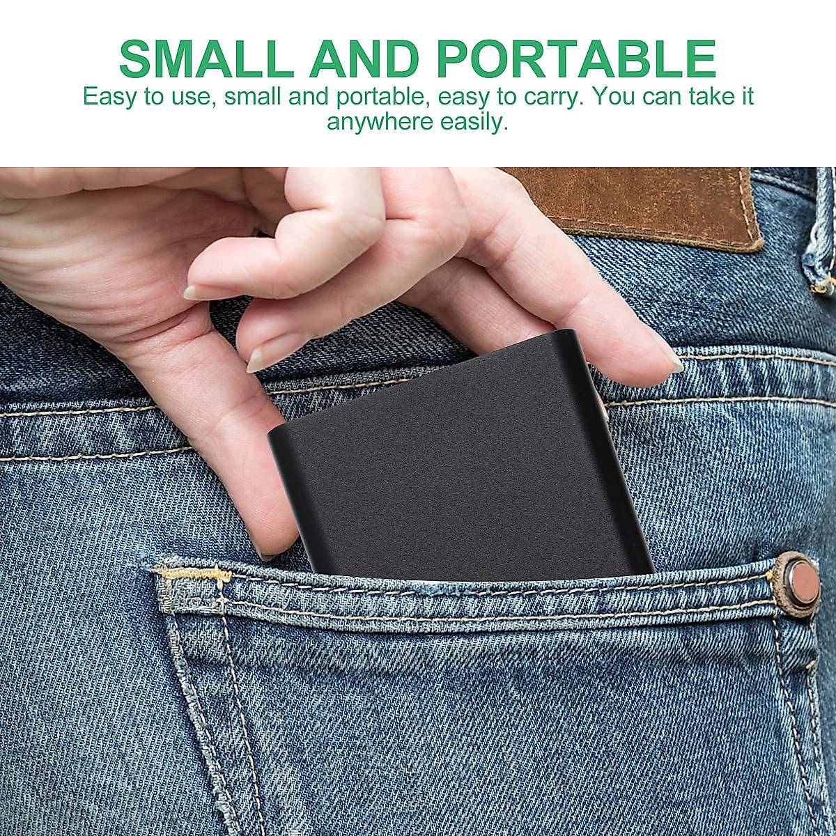 SOLUSTRE Hard Drive HDD 128G External Hard Drive Portable Mobile SSD Mini Expansion Hard Disk Portable Hard Drive External Hard Drive Black Portable External Hard Drive HDD
