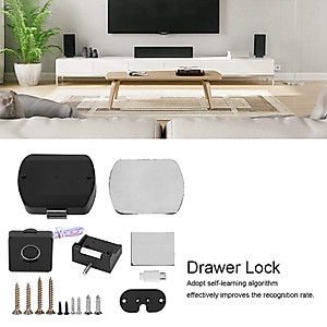 VTOSEN Keyless Drawer Cabinet Lock for Home Office Wardrobe Furniture - Smart Fingerprint Lock - Enhanced Home Security Device with Biometric Locks and Anti-Theft Features