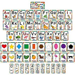 D-FantiX Magnetic Responsibility Chart and 58 Pieces Alphabet and Number Bulletin Board Set