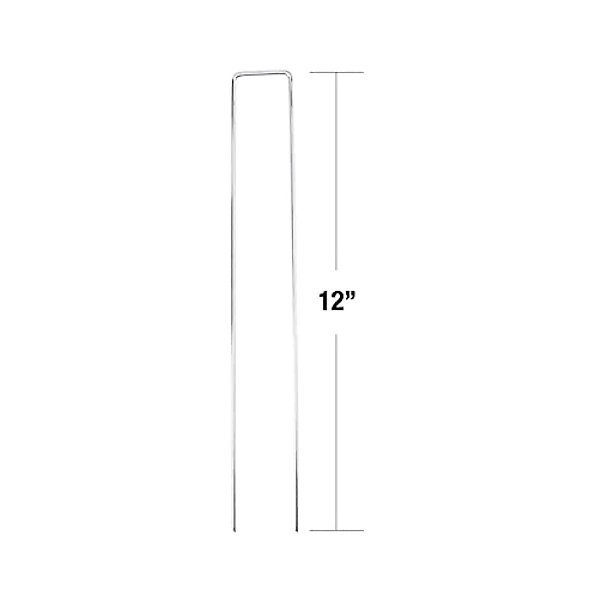 Garden Landscape Staples, Heavy Galvanized Stakes 12 Inch, 50 Pack