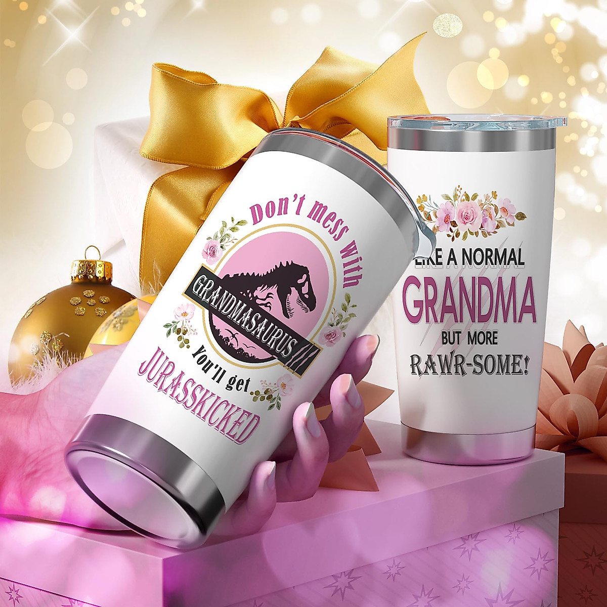 Mothers Day Gifts for Grandma from Granddaughter, Grandson, Grandkids, Grandchildren - Birthday Gifts for Grandmother - 20 Oz Tumbler Cup