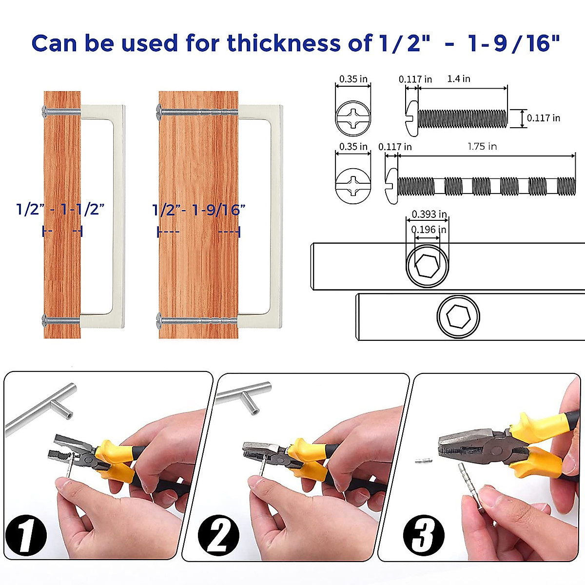 Ravinte 5 Pack Solid 5 Inch Kitchen Square Cabinet Handles Brushed Nickel Cabinet Pulls Drawer Pulls Kitchen Cabinet Hardware Kitchen Handles