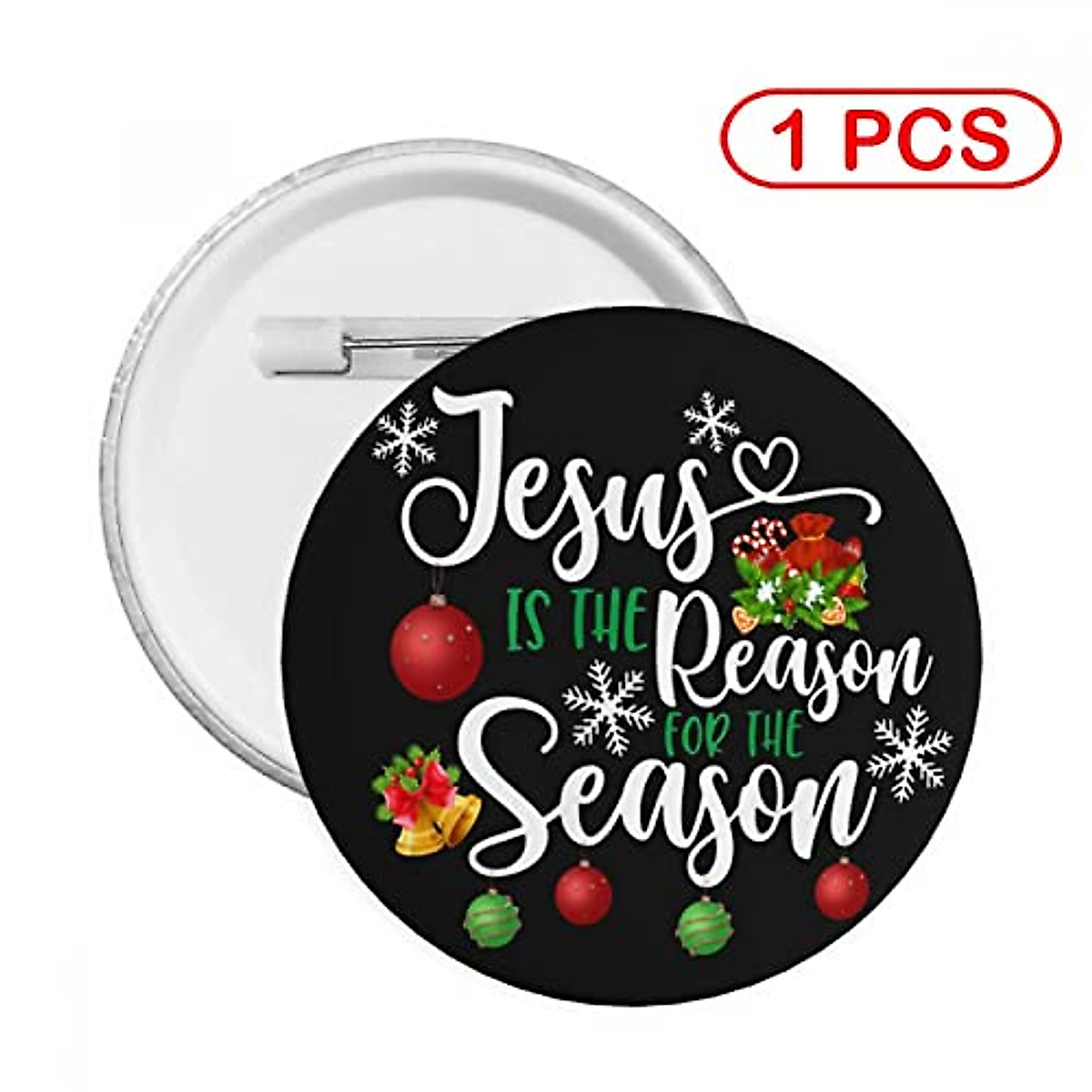 Christian Jesus is The Reason for The Season Pins Funny Christmas Stocking Stuffer Gifts Button Pins Buttons Badges Pins