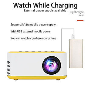 Portable Mini Projector, HD 1080P WiFi USB Bluetooth Wireless Cinema Projector,Built in Speakers,Kids Cartoon Home Theater Beamer,for USB/Mobile Hard Disk/Phone,for Outdoor Movie Video Projector(US)