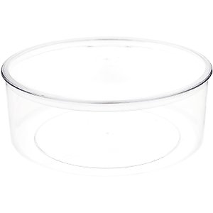 Pioneer Plastics 240C Clear Large Round Plastic Container, 8" W x 3" H