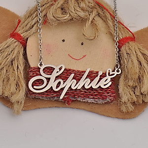 HUAN XUN Initial Name Necklaces Silver for Women Lacey Necklace Heart Pendant Jewelry for Christmas