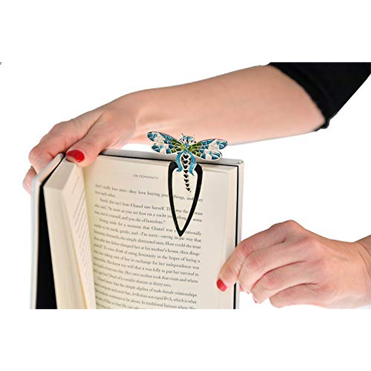 HOME-X Art Deco Dragonfly Colorful Bookmark, Tea Party Favor, Teacher Gift