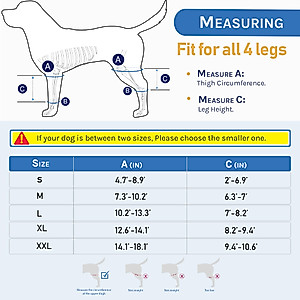 MerryMilo Dog Knee Brace for Hind and Rear Leg, Support for Dog ACL CCL Cruciate Ligament Injury Joint Pain and Muscle Sore, Size L