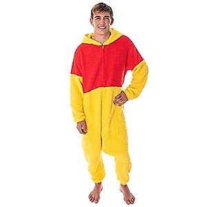 Disney Winnie The Pooh Kigurumi Adult Costume Union Suit Sherpa Pajama Outfit (Large)