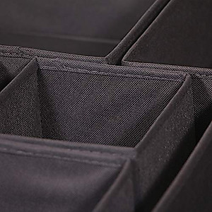DIOMMELL 12 Pack Foldable Cloth Storage Box Closet Dresser Drawer Organizer Fabric Baskets Bins Containers Divider for Baby Clothes Underwear Bras Socks Lingerie Clothing,Dark Grey 444