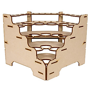 The Broken Token Modular Paint Rack w/ 35mm Holes - 90° Wedge - Multiple Organizer for Paint Bottles, Pots, and Brushes in Tiered Layout - Customize Your Pieces with Easy Organization & Access